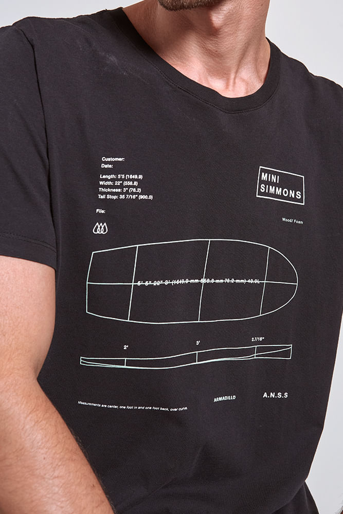 T-SHIRT SURFBOARD SCALE - armadillo